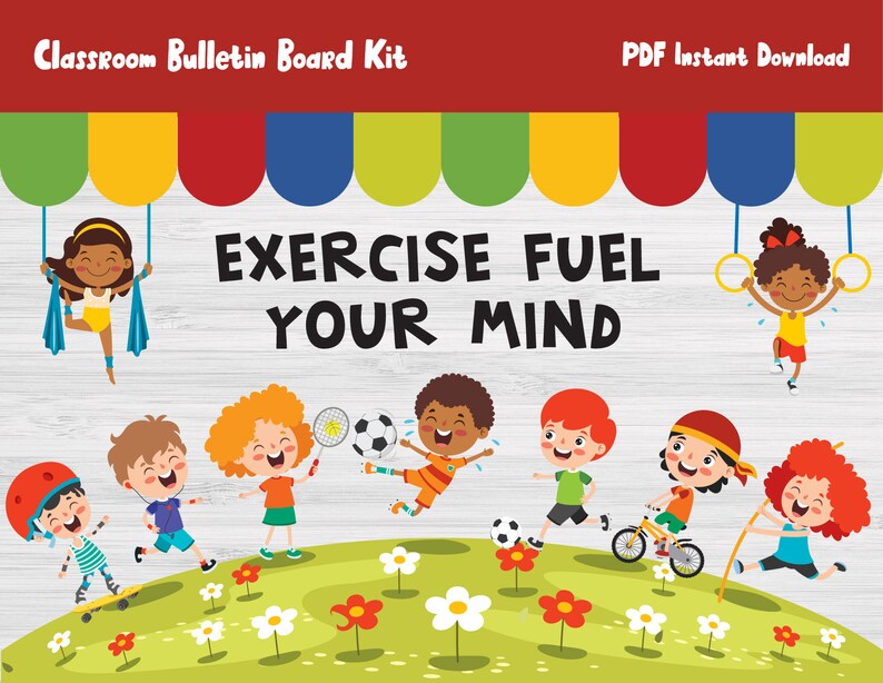 Sports Kindergarten Bulletin Board Kit/health/healthcare Board ...
