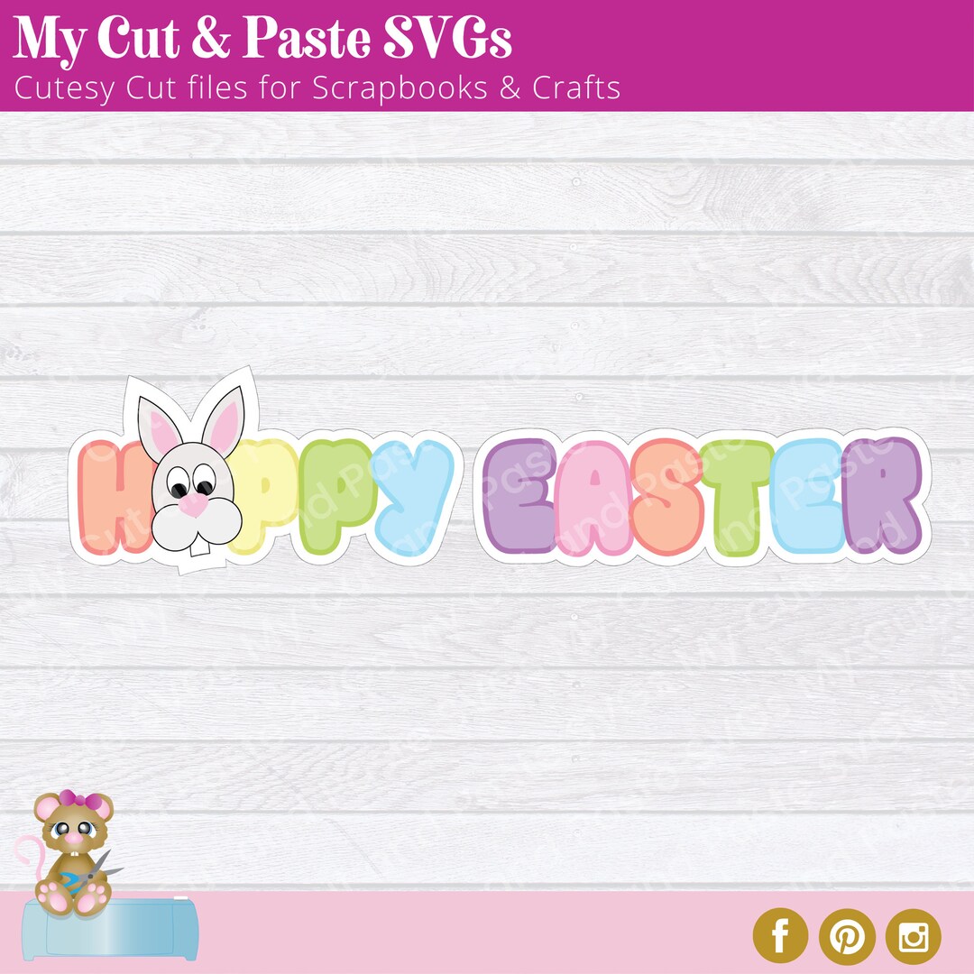 Happy Easter Scrapbook Title SVG: Layered Paper Piecing (digital ...