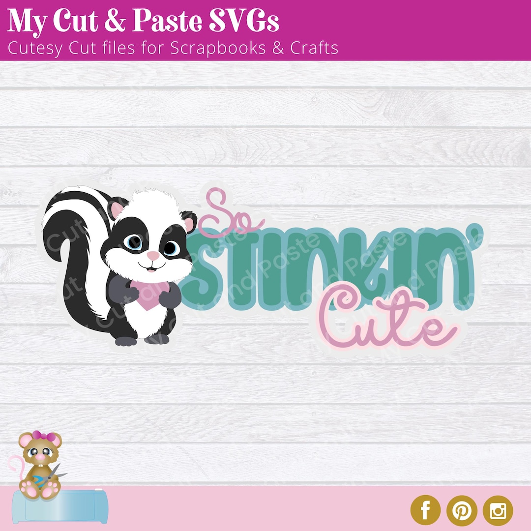 Baby Skunk SVG: Scrapbook Embellishment, Paper Piecing Pattern (digital ...