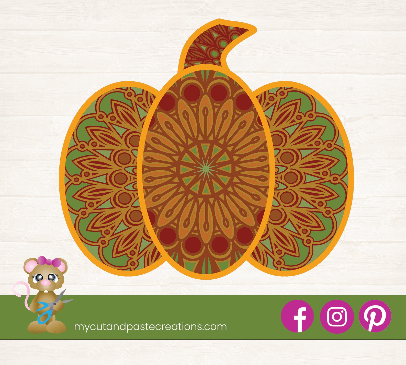 Pumpkin Mandala SVG 3D Layered Pumpkin SVG Fall Pumpkin Paper Craft ...