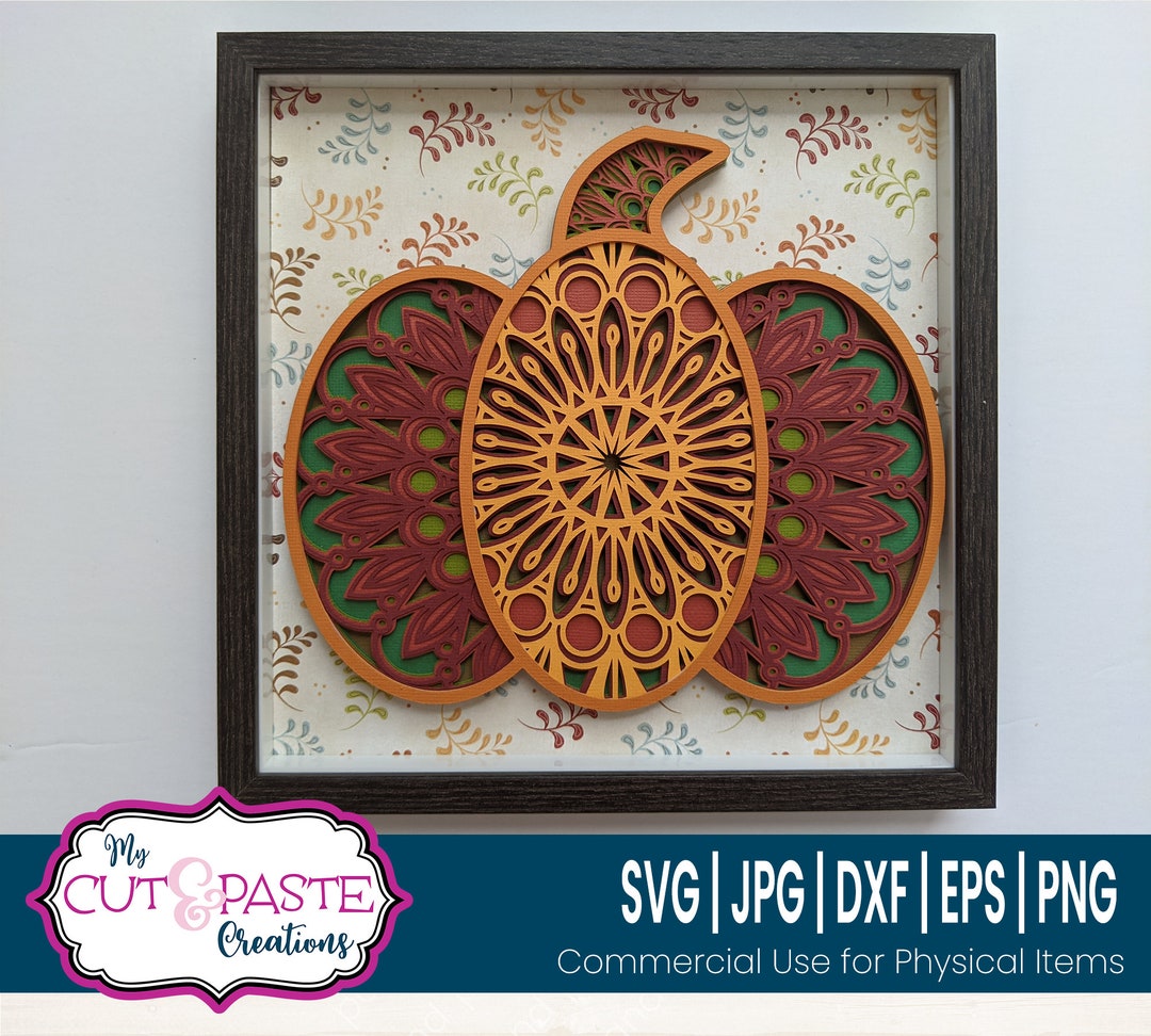 Pumpkin Mandala SVG 3D Layered Pumpkin SVG Fall Pumpkin Paper Craft ...