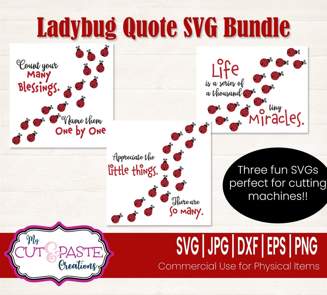 Ladybug Quotes SVG Bundle SVG Quote Ladybugs Svg Ladybug - Etsy