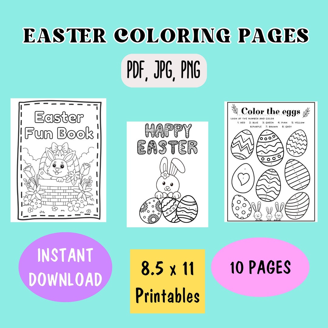Easter Coloring Pages for Kids | Digital Download Bundle | Easter ...