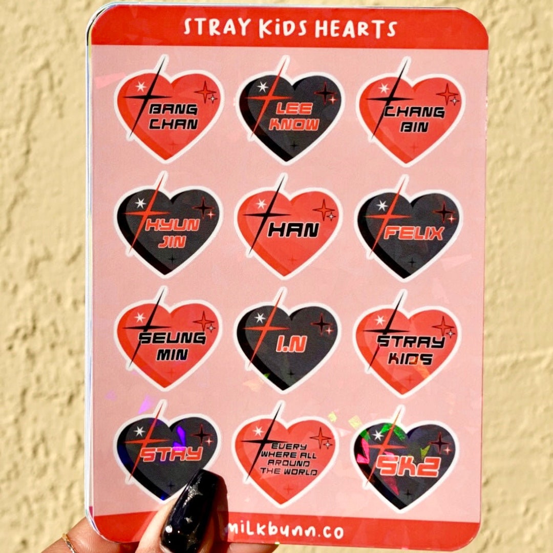 SKZ Hearts Sticker Sheet - Etsy