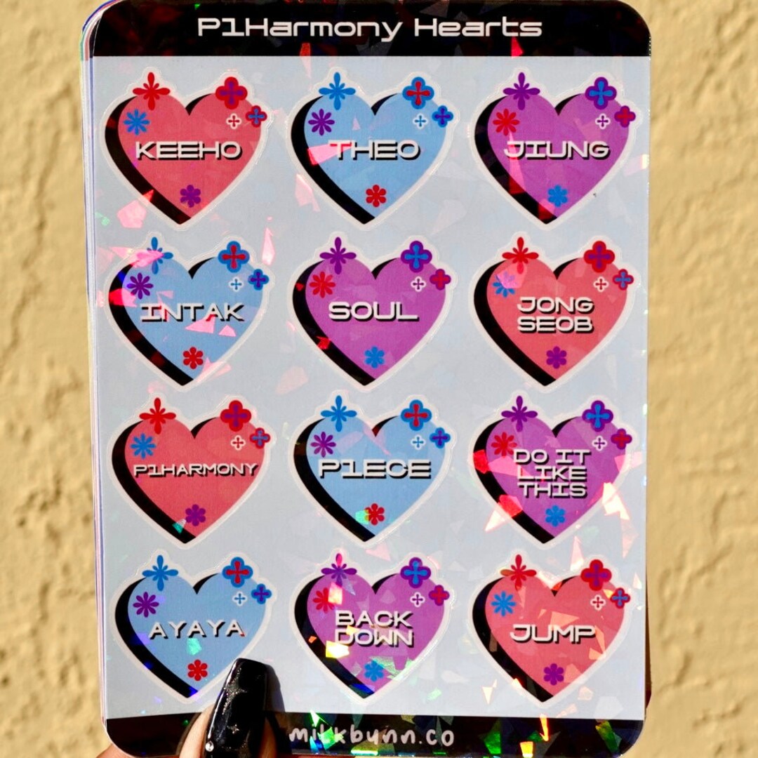 P1H Hearts Sticker Sheet - Etsy