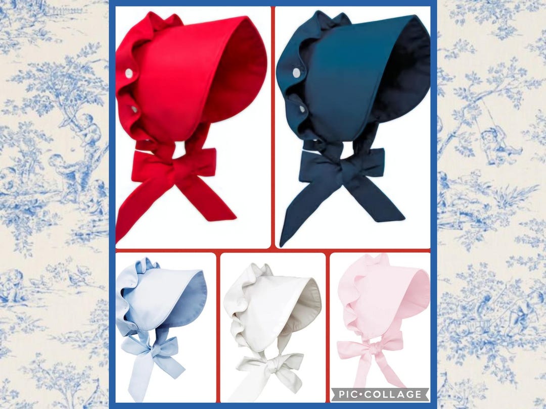 Monogrammed Bonnet Button Bow Bonnet Baby Hat Covering Bow Personalized ...