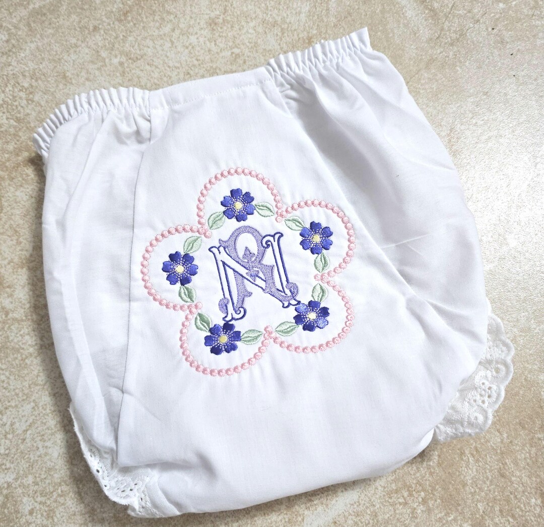 Monogrammed Eyelet Baby Bloomers: Personalized Diaper Cover - Etsy