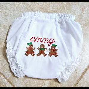 Monogrammed Christmas Bloomer: White Eyelet Diaper Cover - Etsy