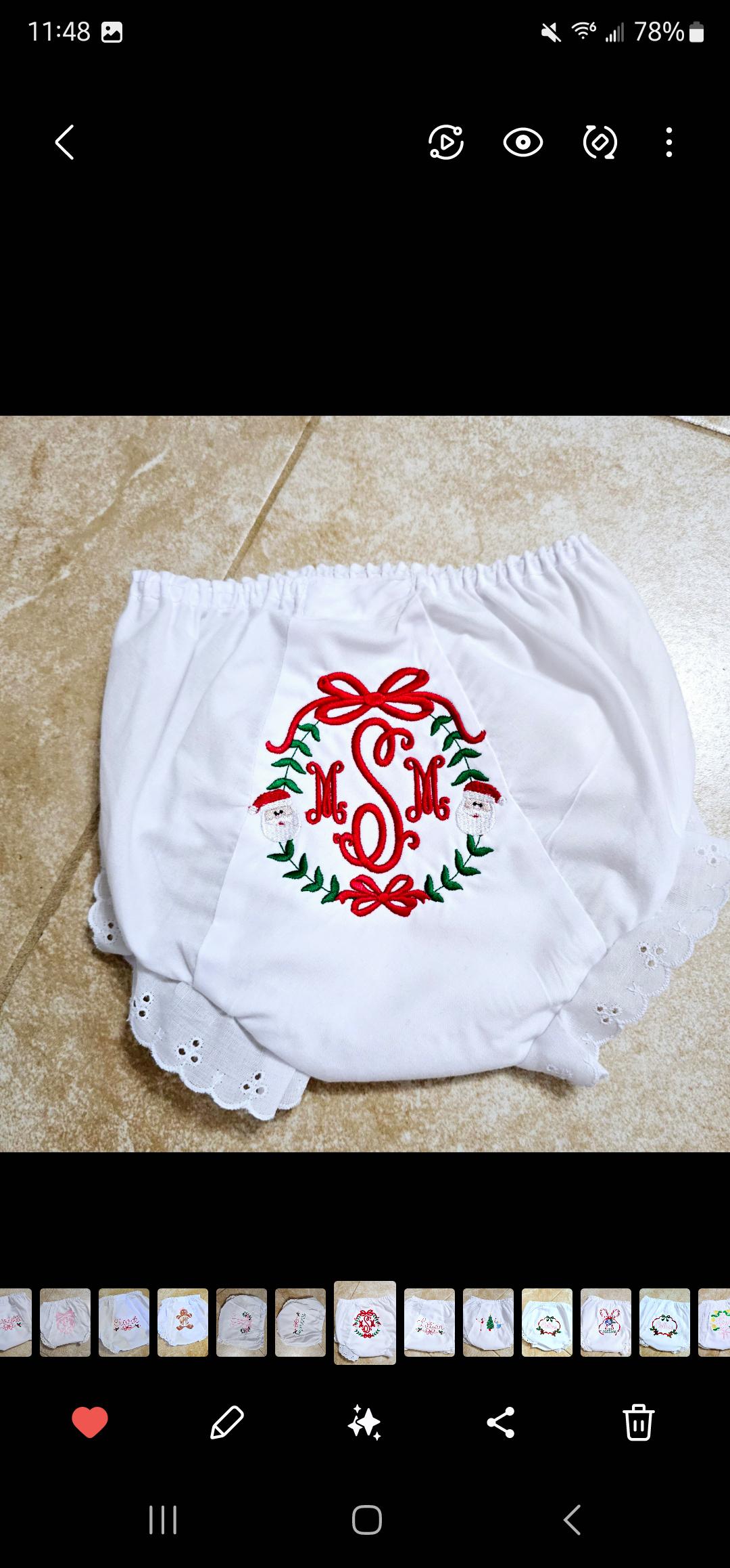 Monogrammed Christmas Bloomer: White Eyelet Diaper Cover - Etsy