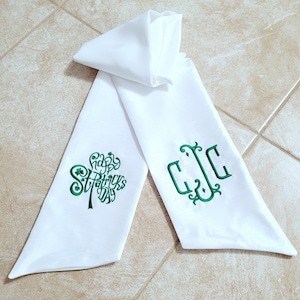 Monogrammed Wreath Sash St Patty Front Door Bow Sash Gift Housewarming ...
