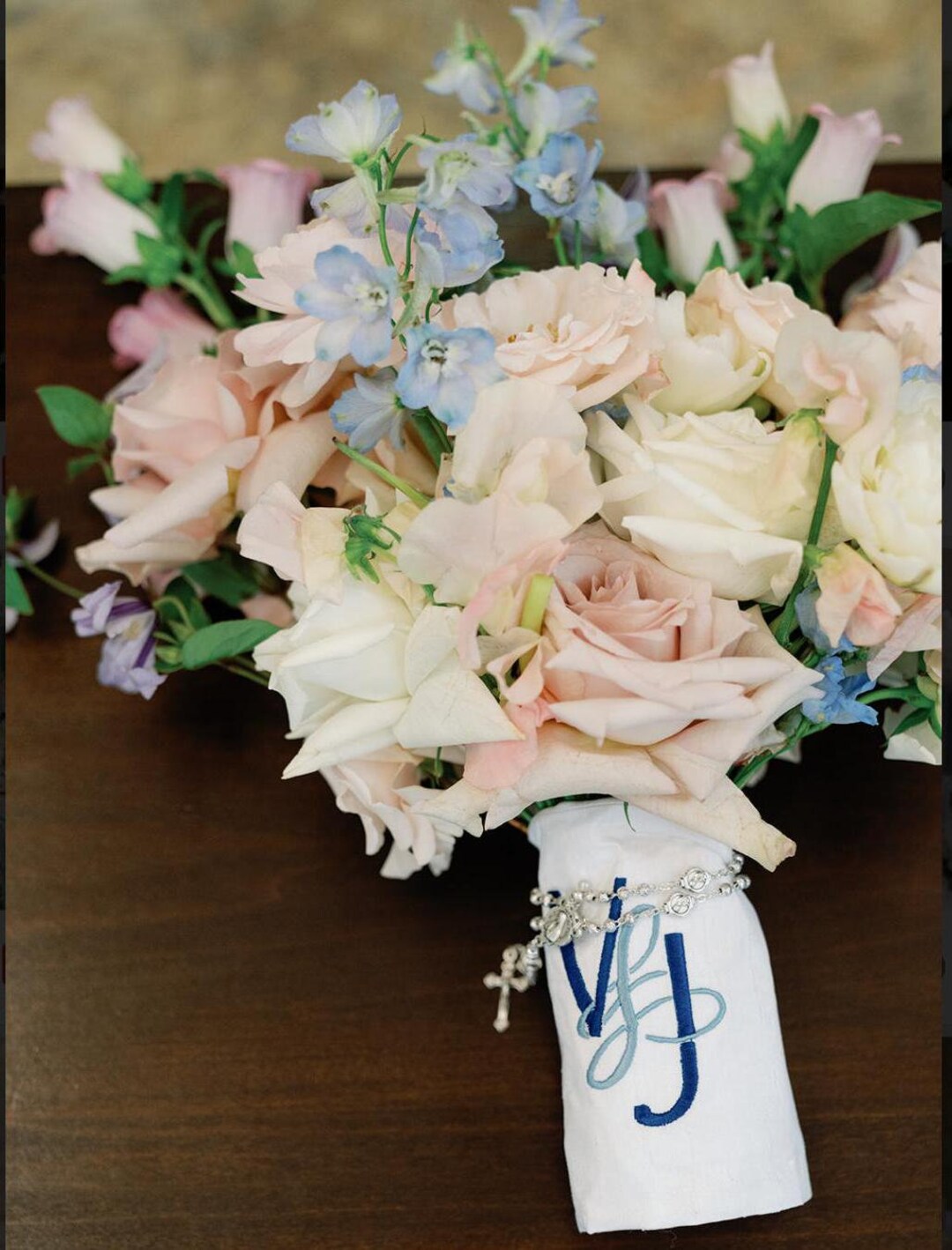 Monogrammed Wedding Bouquet Wrap: Custom Fabric Bridal Accessory - Etsy
