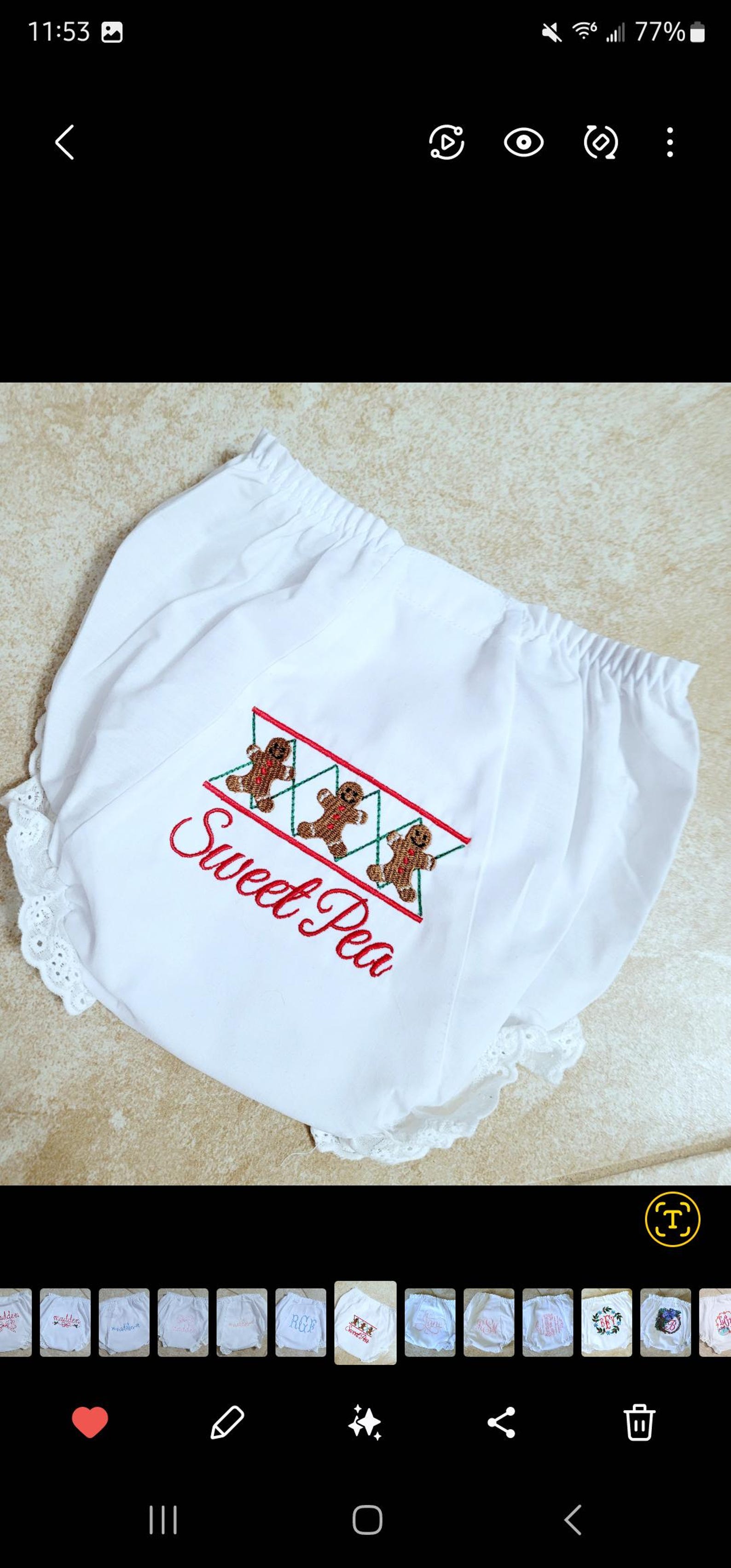 Monogrammed Christmas Bloomer: White Eyelet Diaper Cover - Etsy