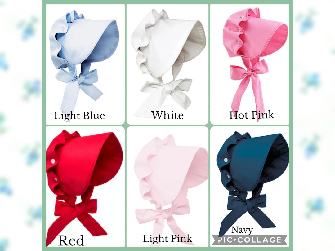 Monogrammed Bonnet Button Bow Bonnet Baby Hat Covering Bow Personalized ...