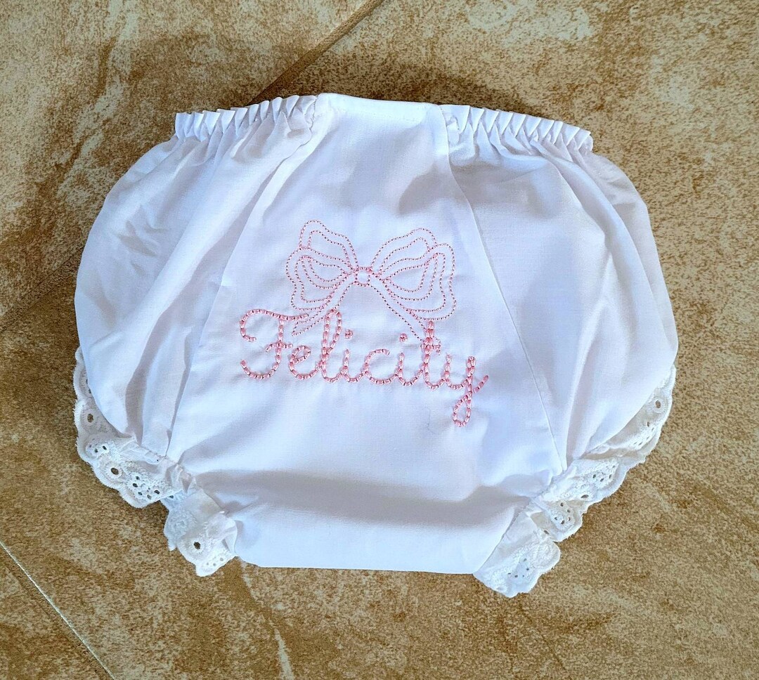 Monogrammed Eyelet Baby Bloomers: Personalized Diaper Cover - Etsy