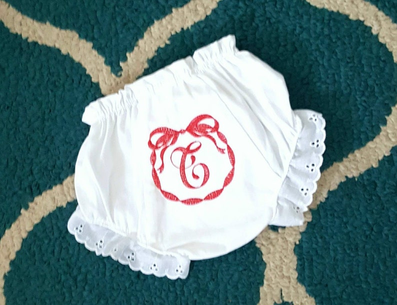 Monogrammed Eyelet Baby Bloomers: Personalized Diaper Cover - Etsy