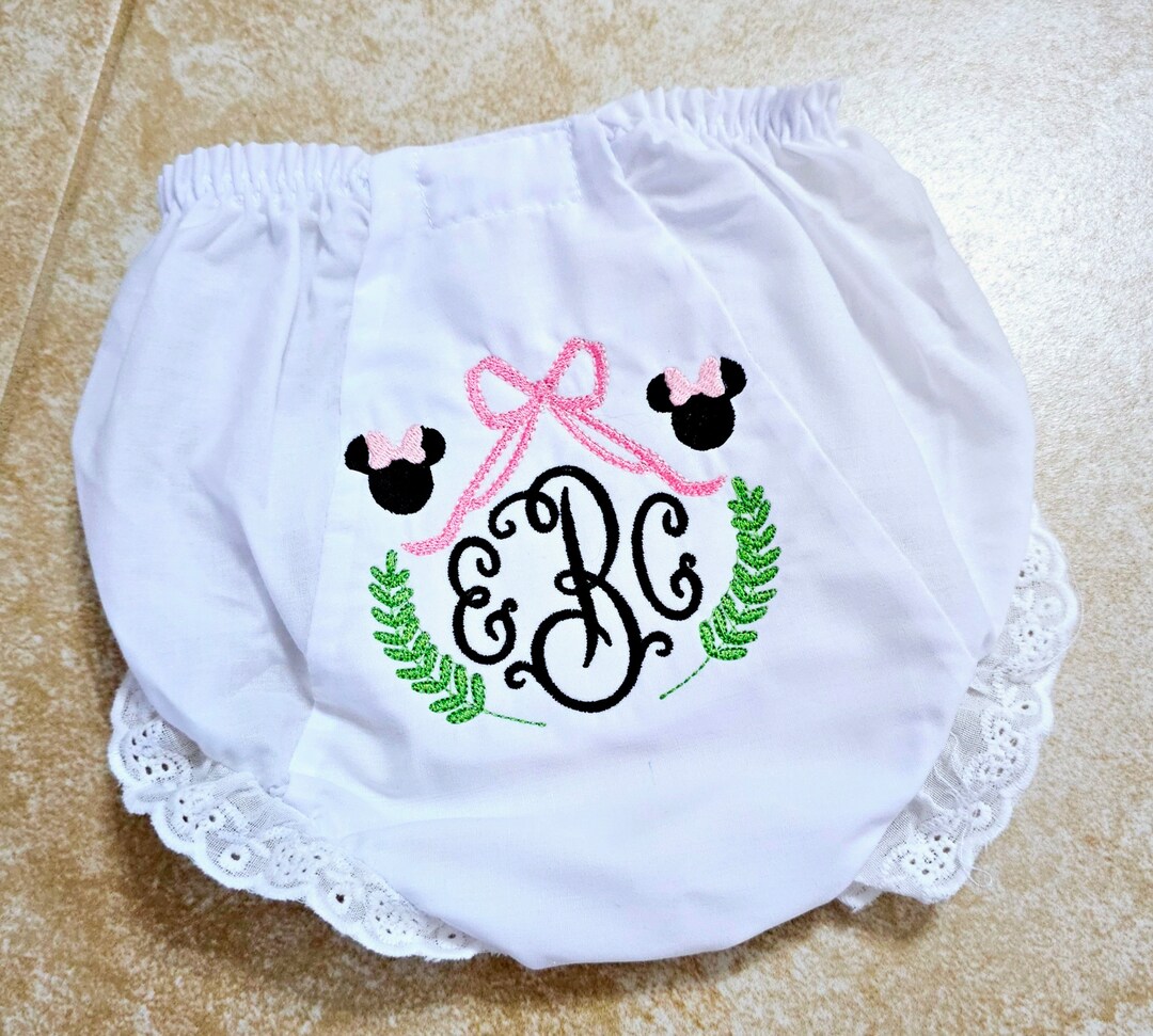 Monogrammed Eyelet Baby Bloomers: Embroidered Diaper Cover - Etsy