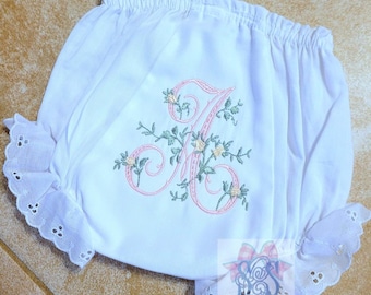 Monogrammed Eyelet Baby Bloomers: Personalized Diaper Cover - Etsy