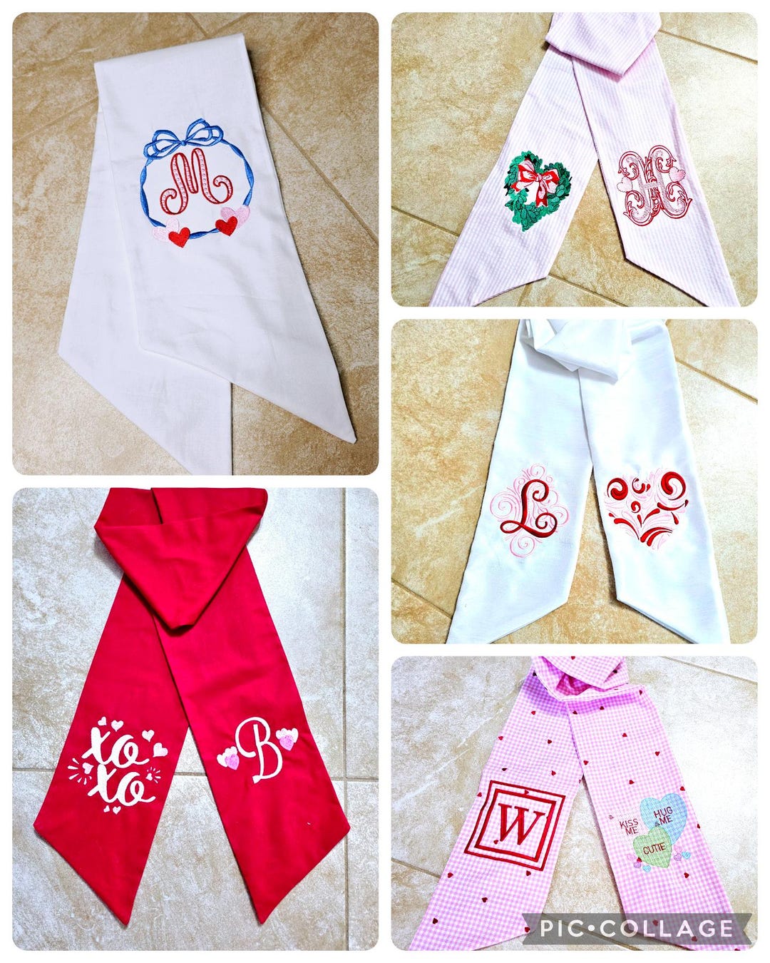 Valentine Wreath Sash Heart Front Door Bow Sash Seasonal Sash ...