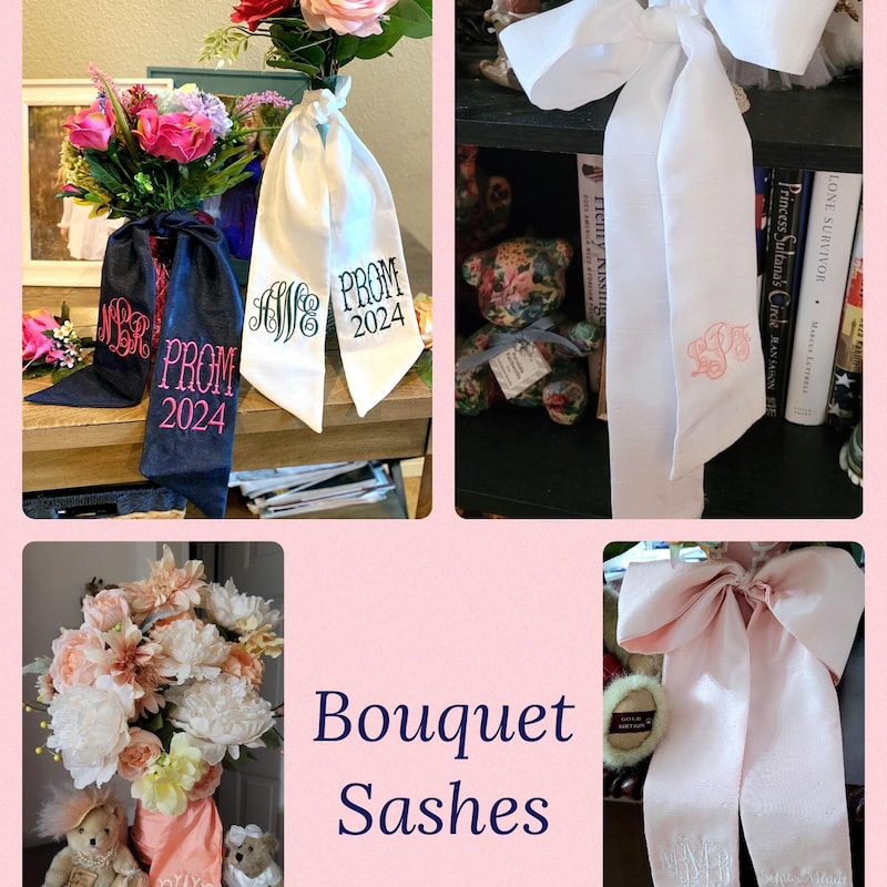 Custom Sash for Bouquet - Etsy