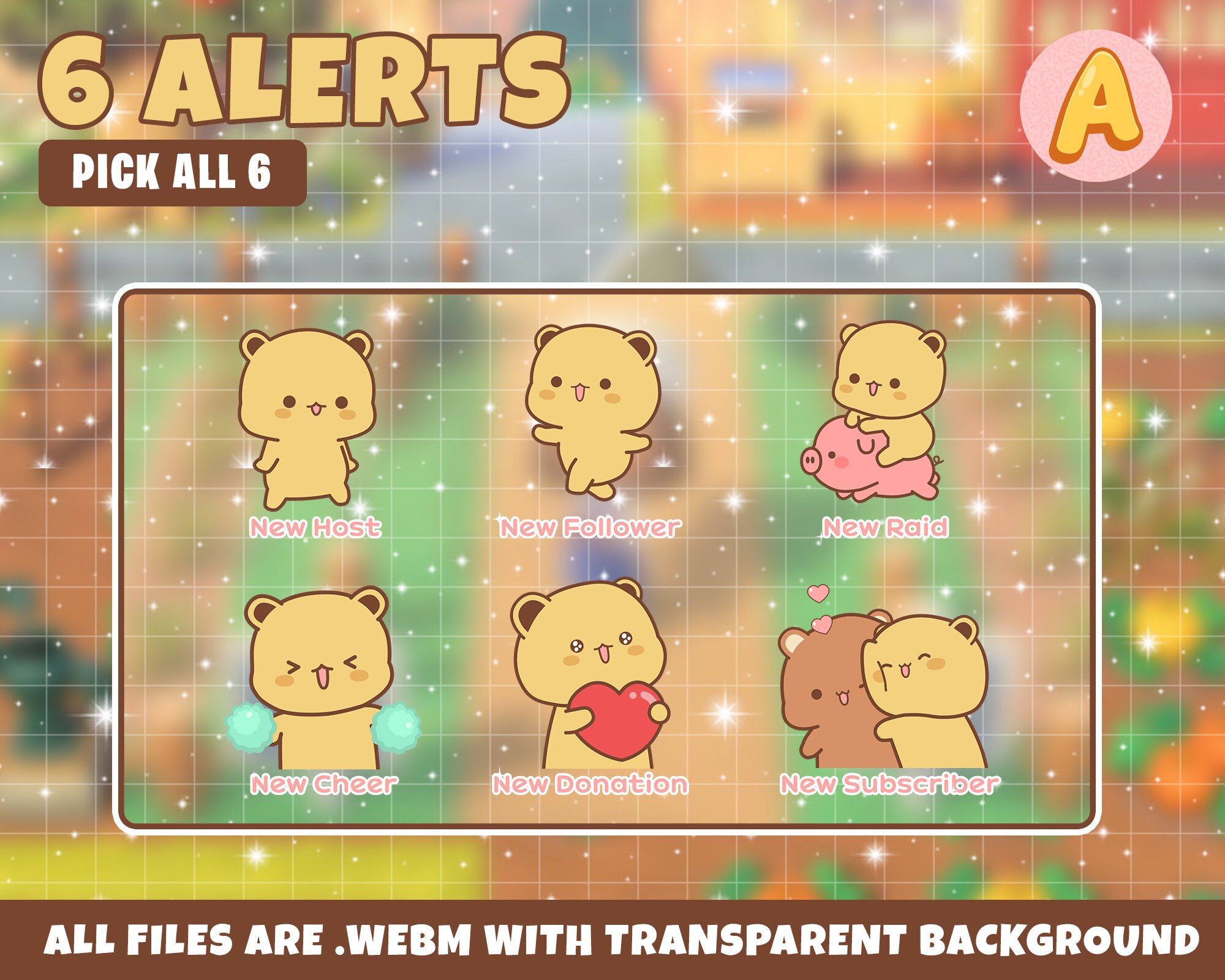 Cute Bear Animated Alerts Bundle | Etsy