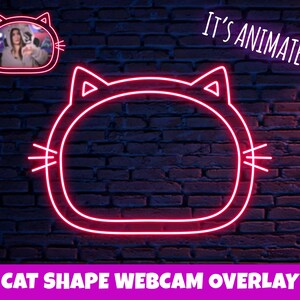 Cat Shape Neon Webcam Overlays - Etsy