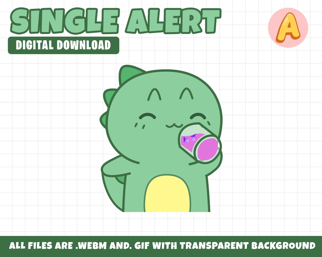 Dinosaur Animated Twitch Alert, Cute Streamer Overlay (digital File) - Etsy