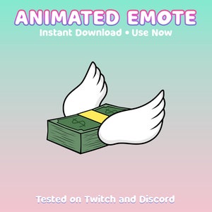 Flying Money Animated Emote - Twitch Discord Youtube and More! - Etsy