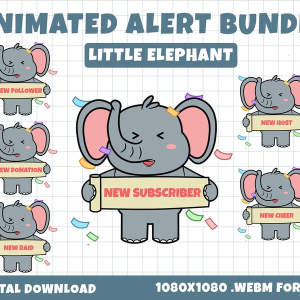Elephant Twitch Animated Emotes - Etsy New Zealand