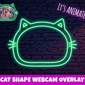 Cat Shape Neon Webcam Overlays - Etsy