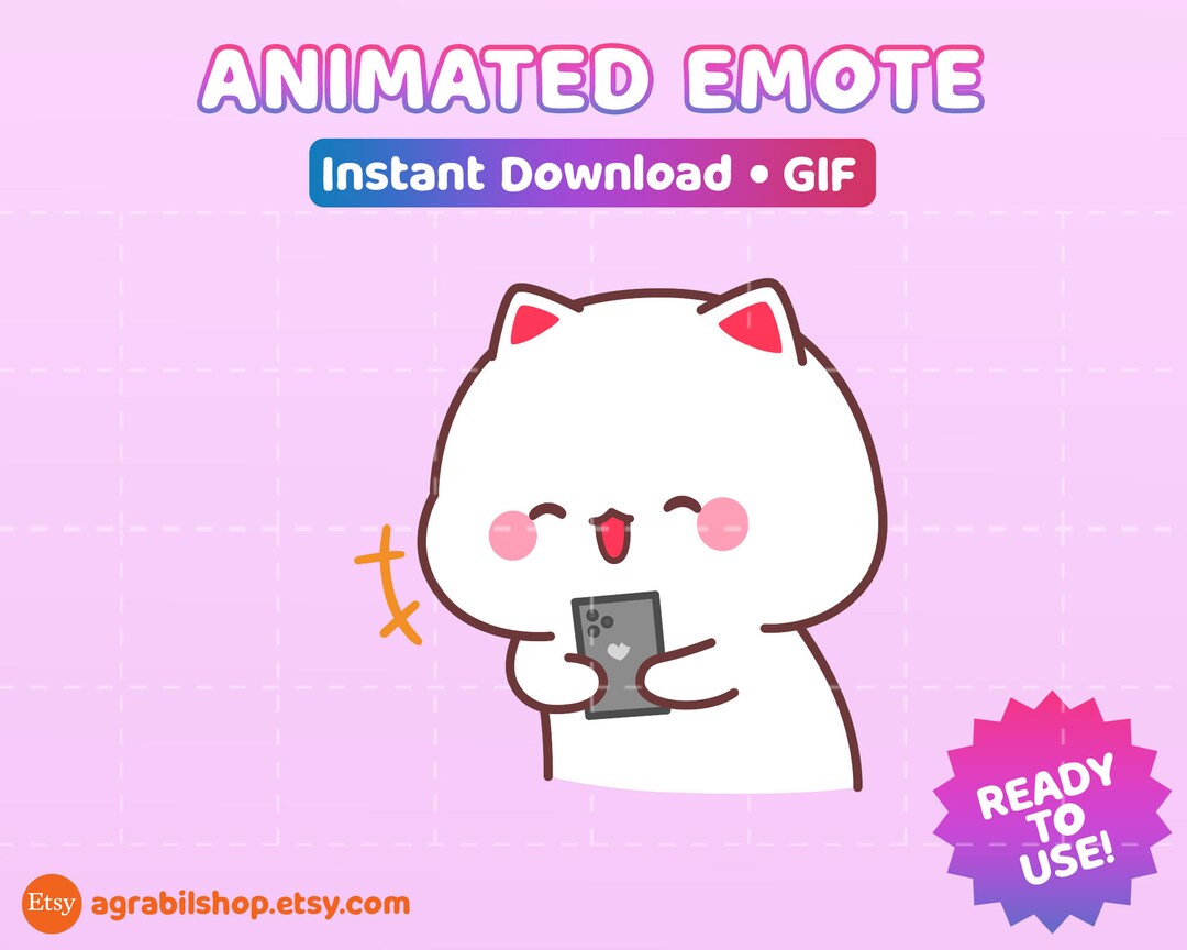 Animated Twitch Emote, Kitty Emote, Cat Laugh Emote, Cute Cat Emote ...