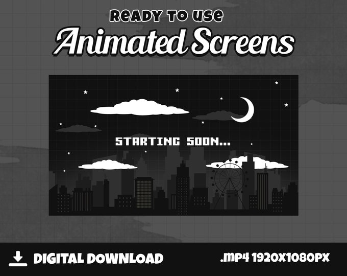 X4 Animated Stream Screens / Starting Soon / Kawaii / Offline / Brb ...