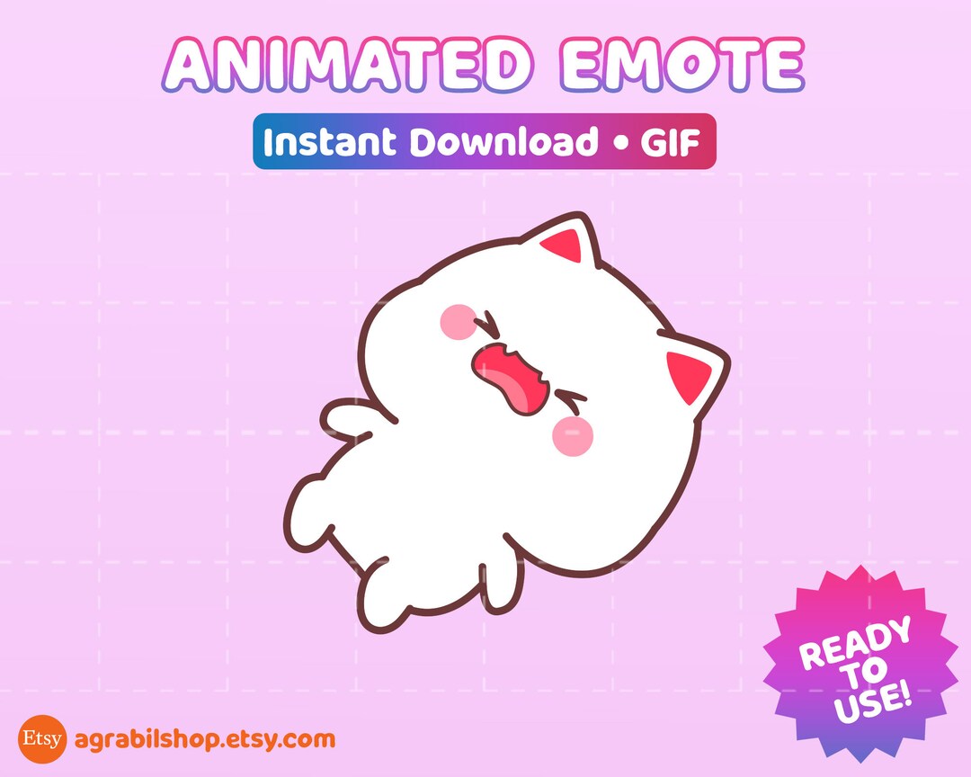 Animated Twitch Emote, Kitty Emote, Cat Tantrum Emote, Cute Cat Emote ...