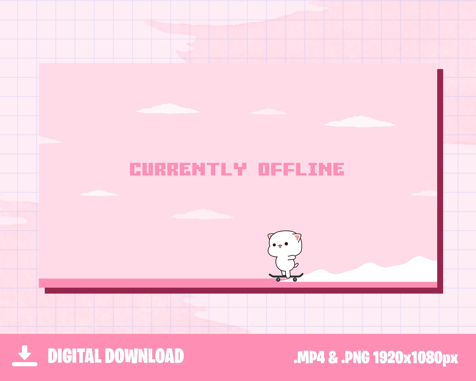 X4 Animated Stream Screens / Starting Soon / Kawaii / Offline / Brb ...