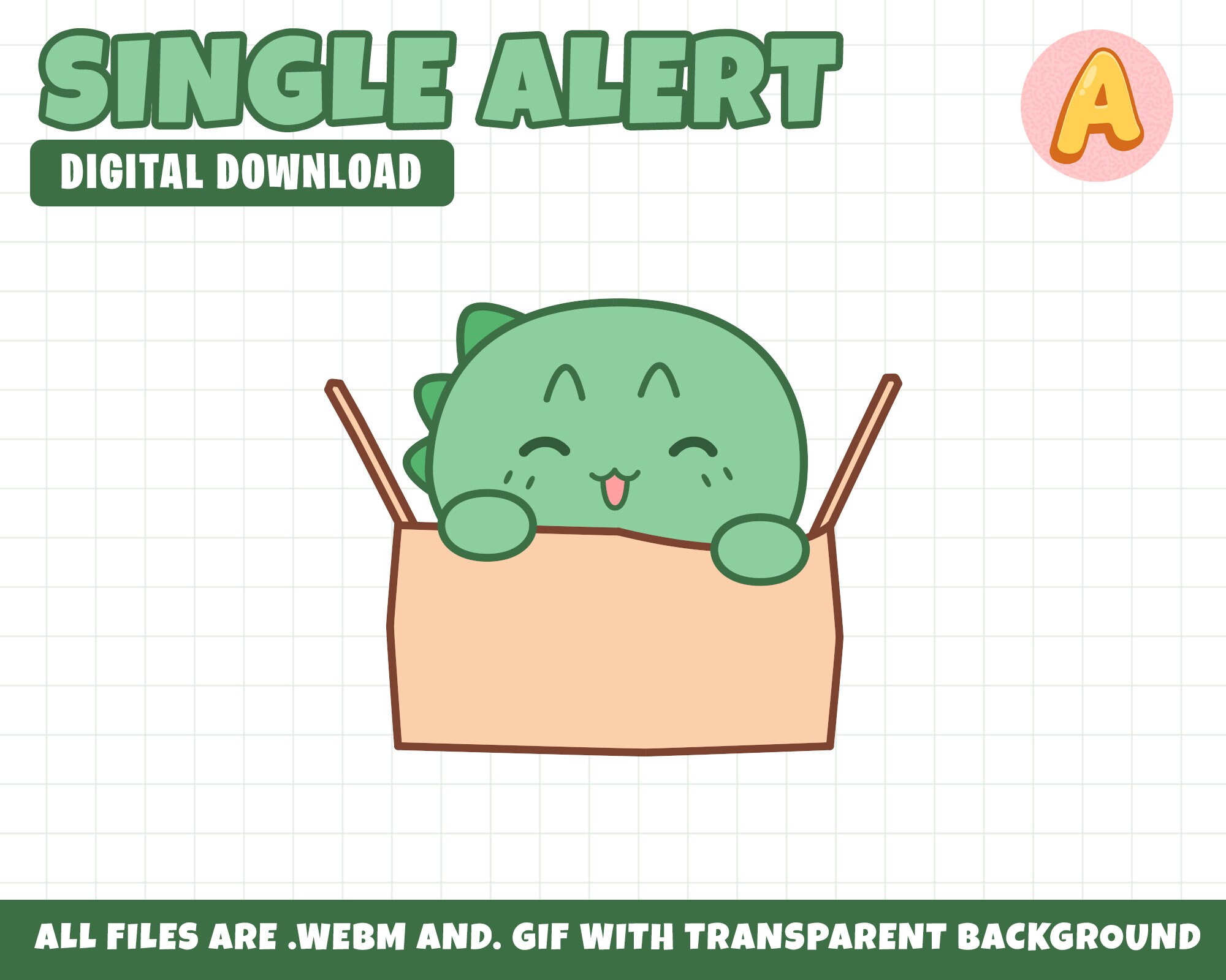 Cute Dino Animated Twitch Alert, Streamer Overlay (digital File) - Etsy