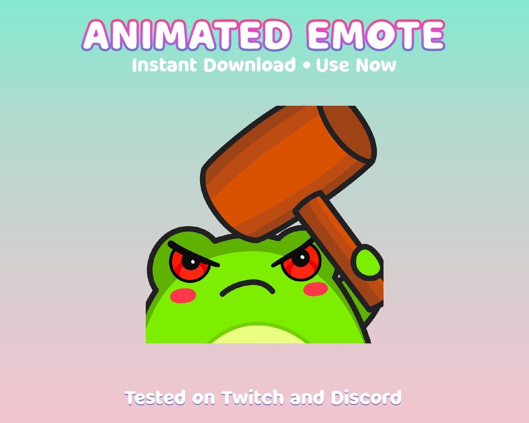 Hammer Frog Animated Emote - Twitch Discord Youtube and More! - Etsy