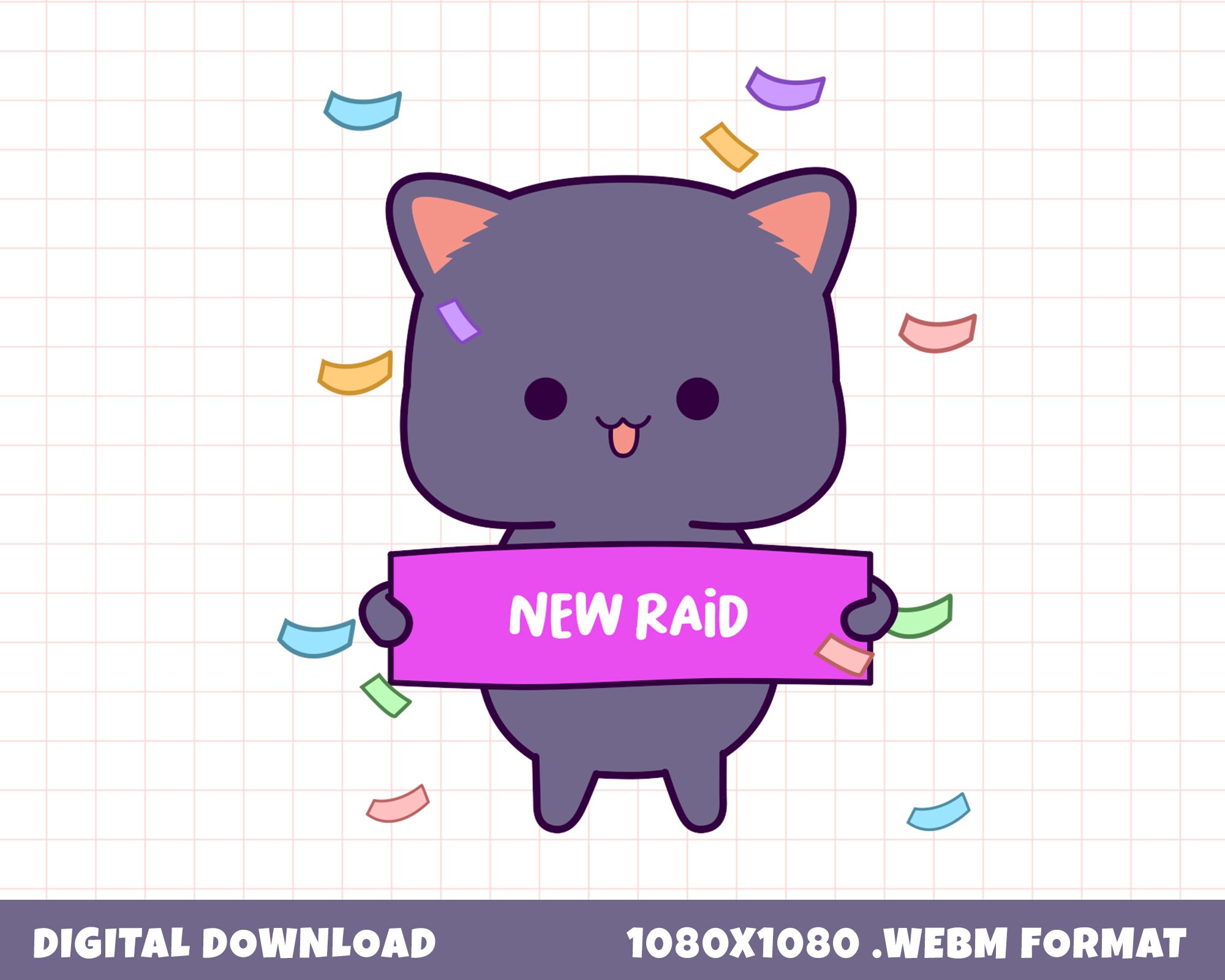 Animated Twitch Alerts Night Blue Little Kitty - Etsy
