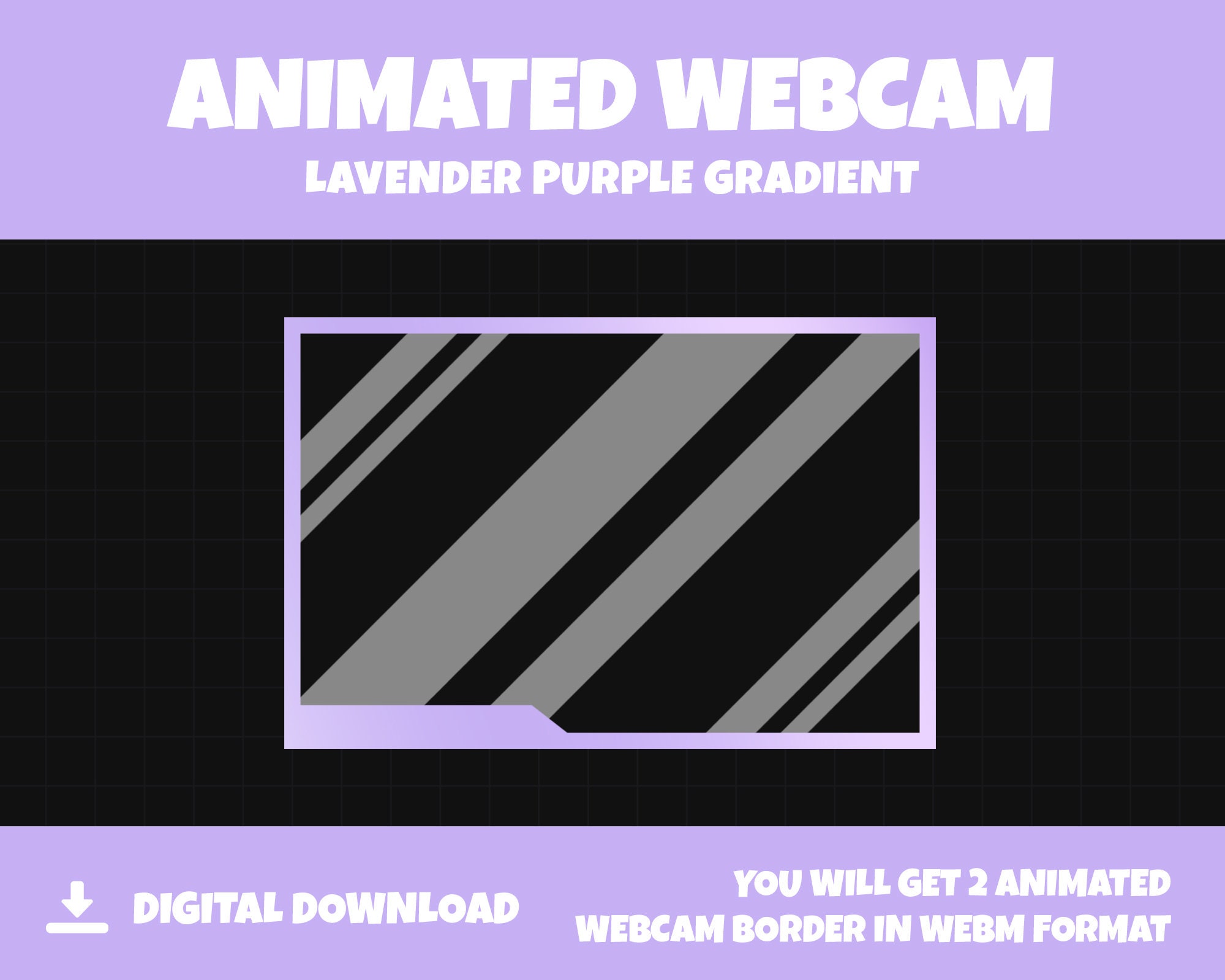 Lavender Purple Animated Webcam Overlay - Etsy