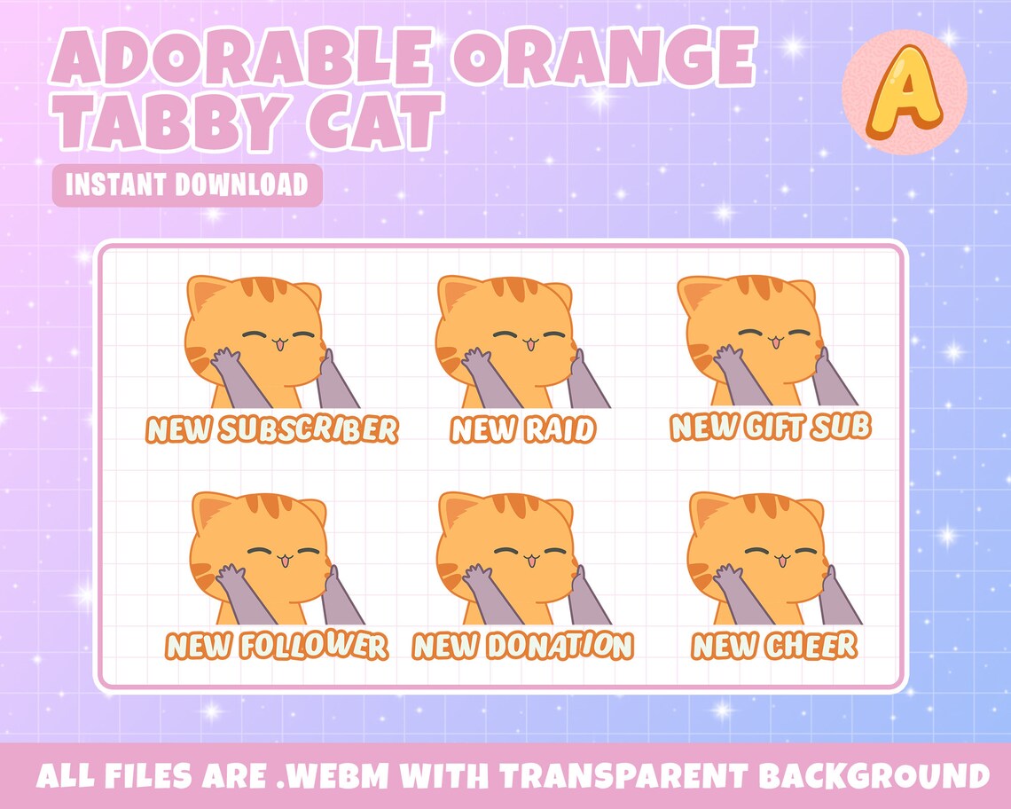 Animated Twitch Alerts Adorable Orange Tabby Cat - Etsy
