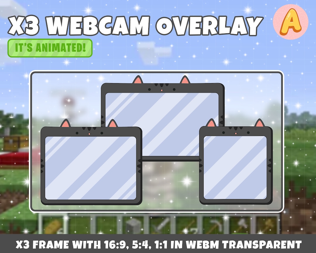 Webcam Overlay Animated Blink Kitty - Etsy