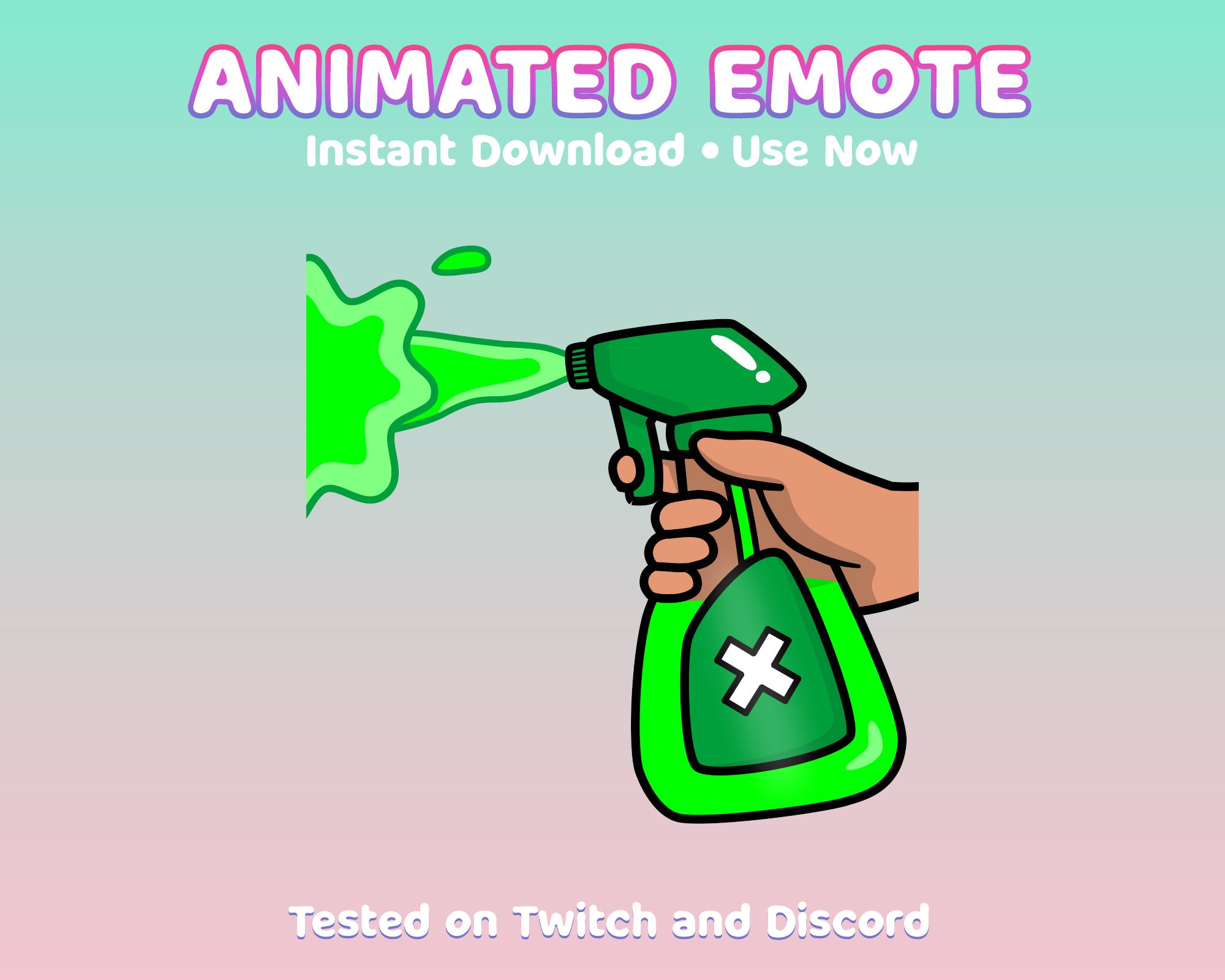 4 ANIMATED Spray Bottle BAD Twitch Emotes | Bottle Spray Animated Emote ...