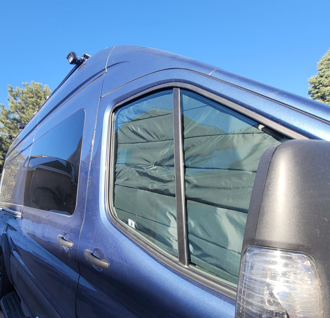 Insulated Front Door Window Covers Transit Sprinter Promaster Black ...