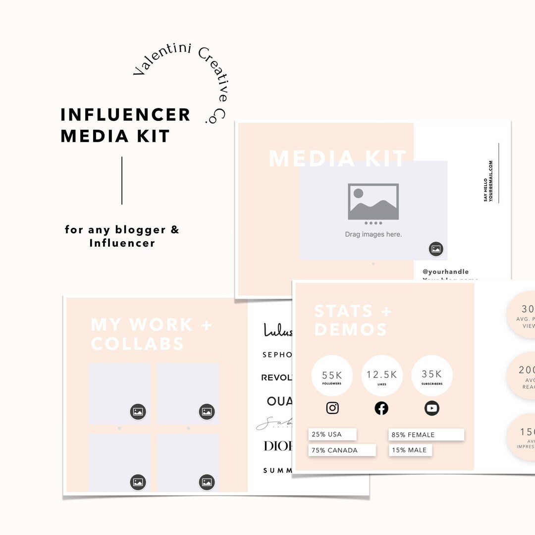 Influencer Media Kit Template Blogger Media Kit Media Kit Social Media ...