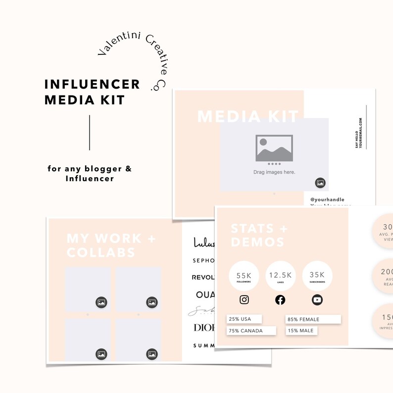 Influencer Media Kit Template Blogger Media Kit Media Kit Social Media ...