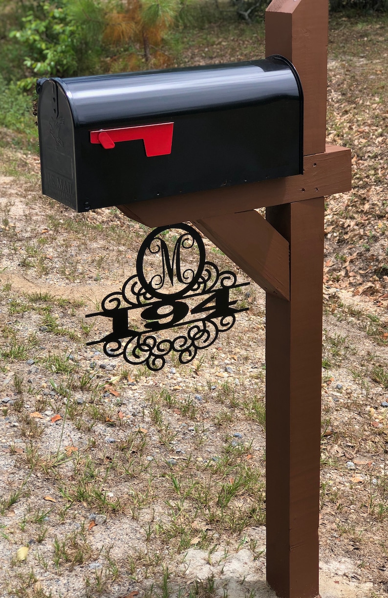 Custom Monogram Mailbox Address Sign | Etsy