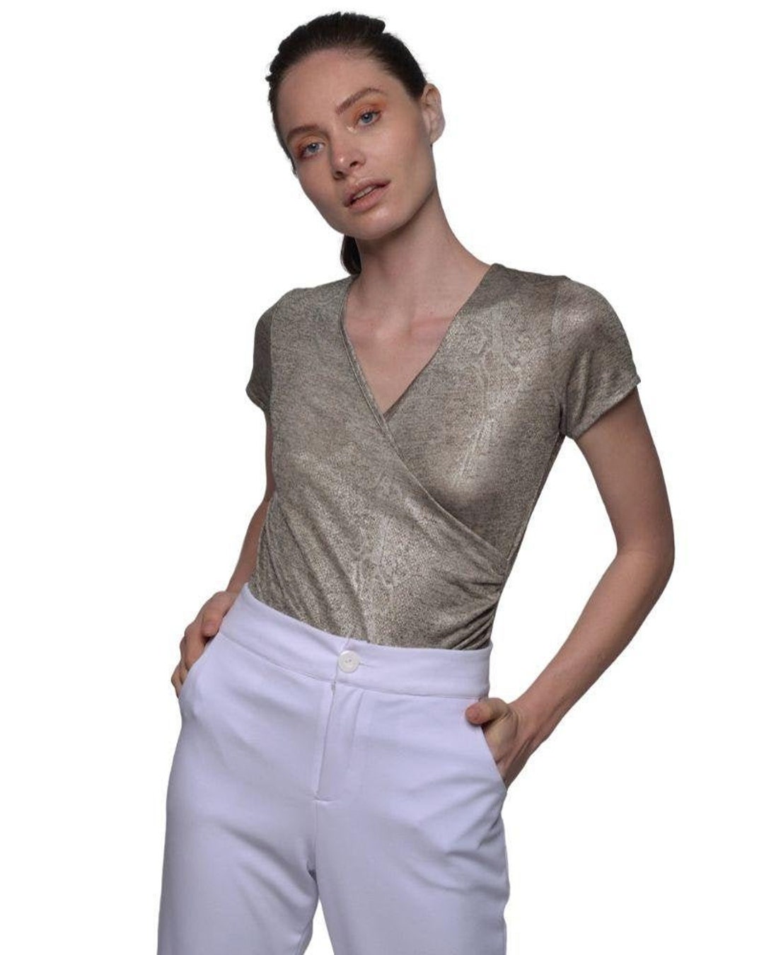 Metallic Top Wrap, Ties Around Top With Full Sleeves, Ballet Wrap ...