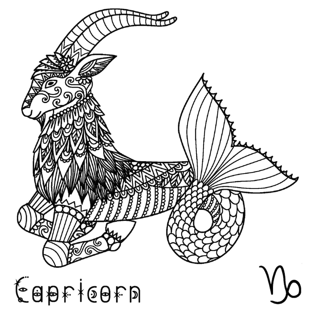 Capricorn Themed Design File Set Horoscope Zodiac Digital Download jpeg ...