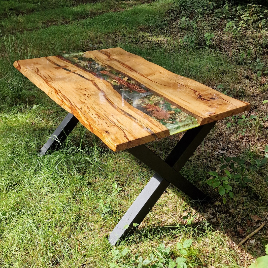 Customer Order Viking Dining Table Living Room Table Epoxy Resin Table Rivertable, Made of Oak ...