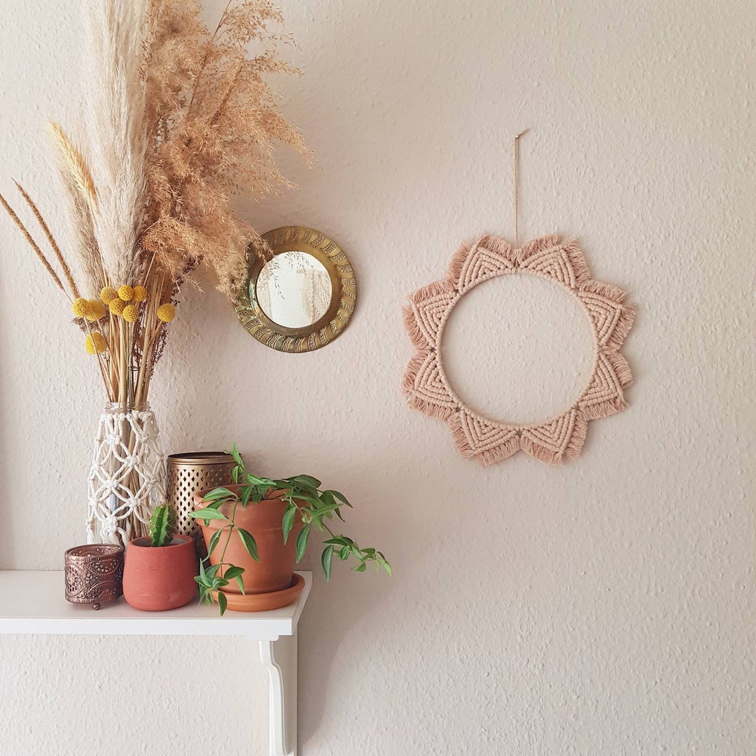 Mandala de macramé en diferentes colores boho 100% algodón - Etsy México