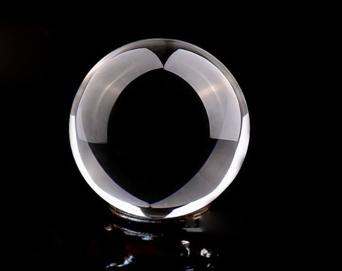 Crystal Clear Leaded Crystal Ball With Wood Stand Gazing Crystal Ball ...