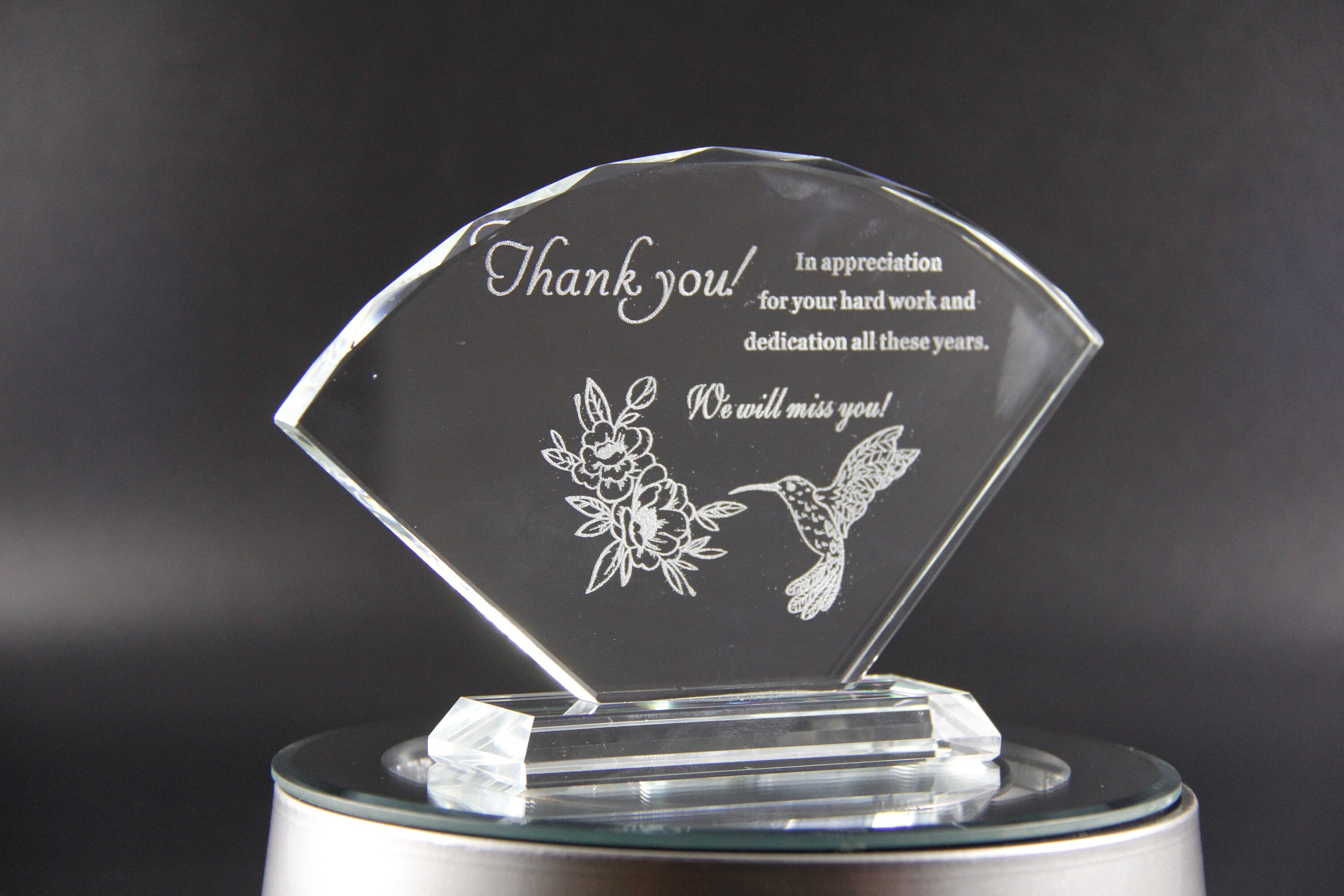 Crystal Plaquepersonalized Crystal Awardretirement - Etsy